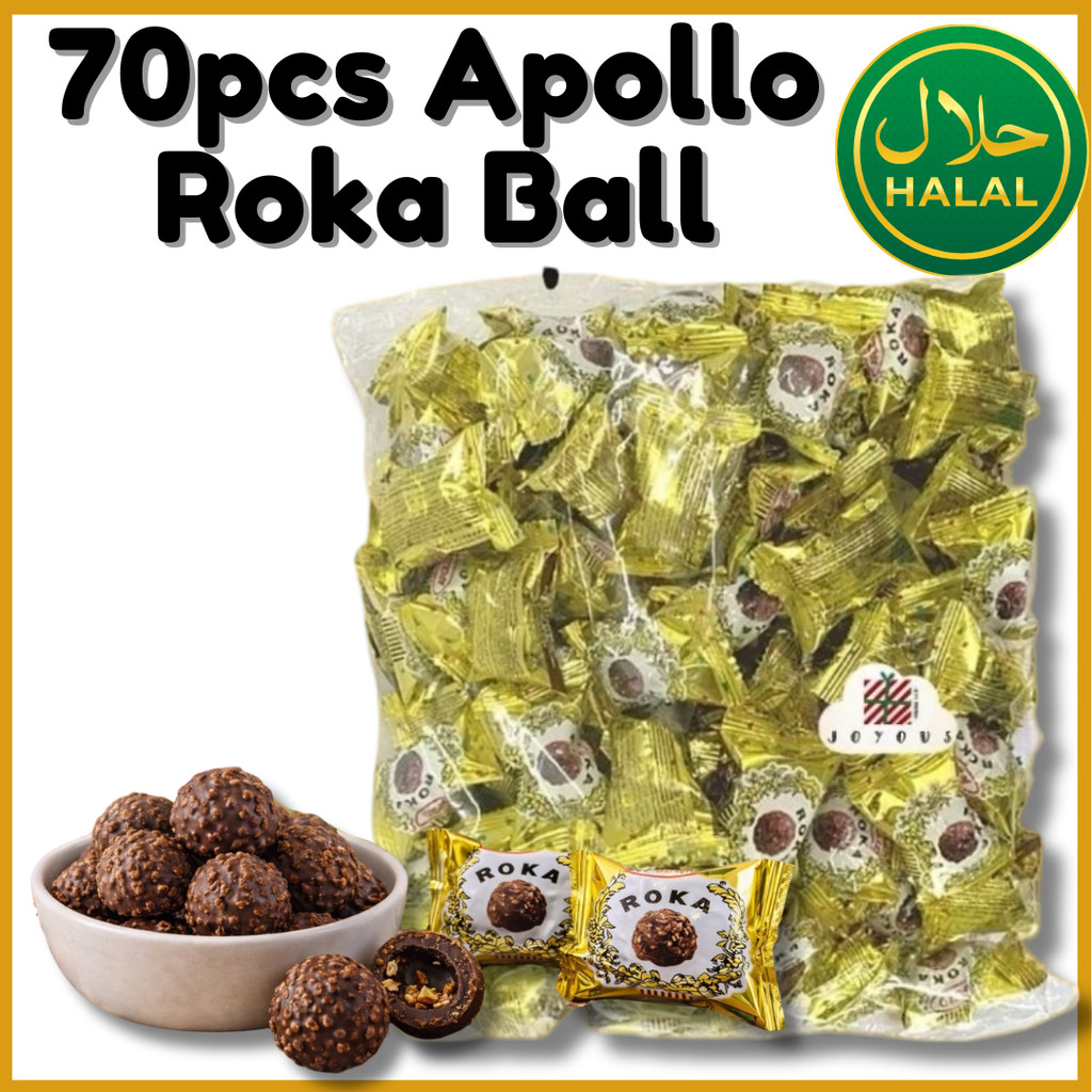 10pcs / 20pcs / 35pcs / 70pcs Apollo Roka Chocolate Biscuit Ball ...
