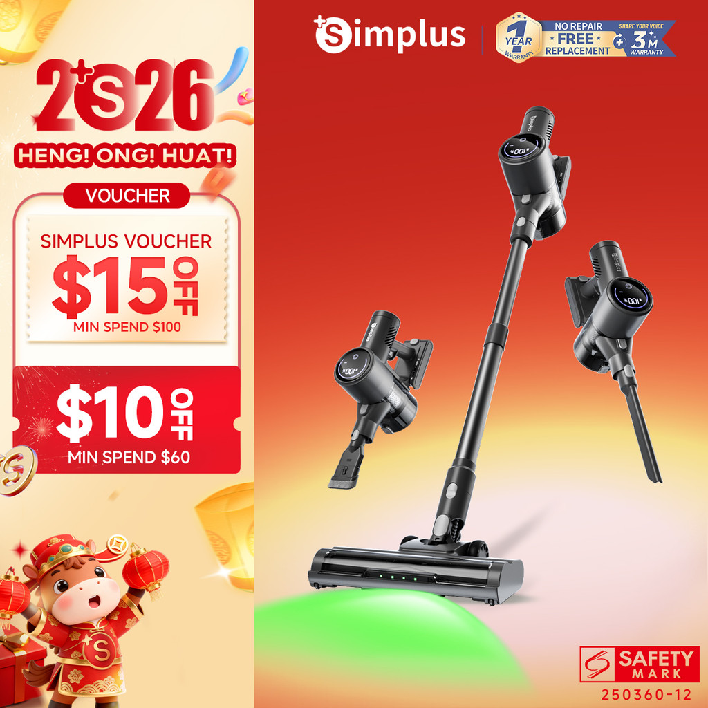 Simplus Vacuum Cleaner 19000Pa Green LIght XCQH017GY | Shopee Singapore