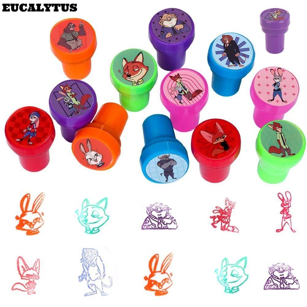EUCALYTUSS 12Pcs Stamp, Plastic Colorful Children's Seal, Cartoon ...