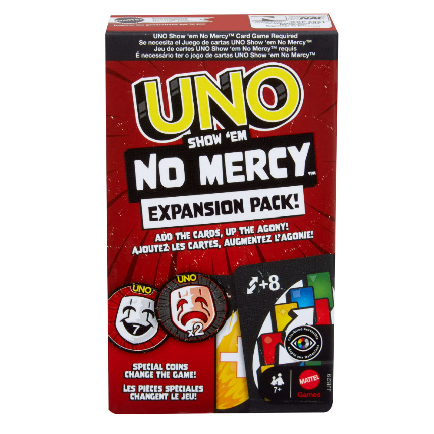 Expansion Pack UNO Show ’Em No Mercy Mattel Games Add-On Cards High ...