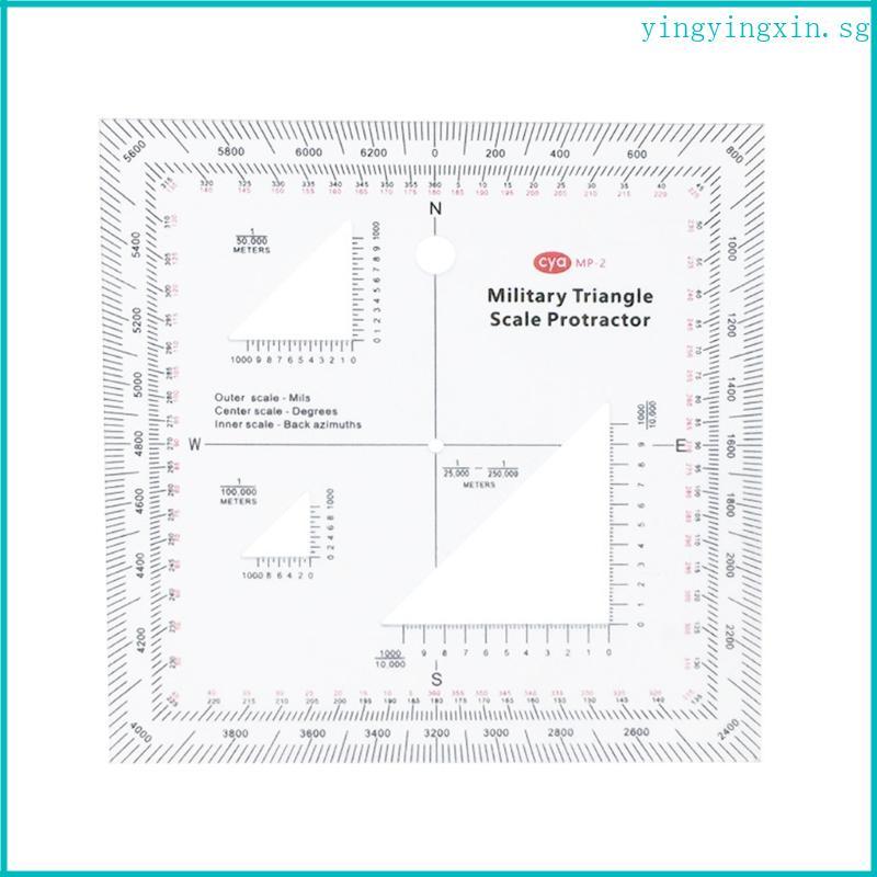 YIN Clear MGRS USNG Coordinate Scale Protractors Topographical Map ...
