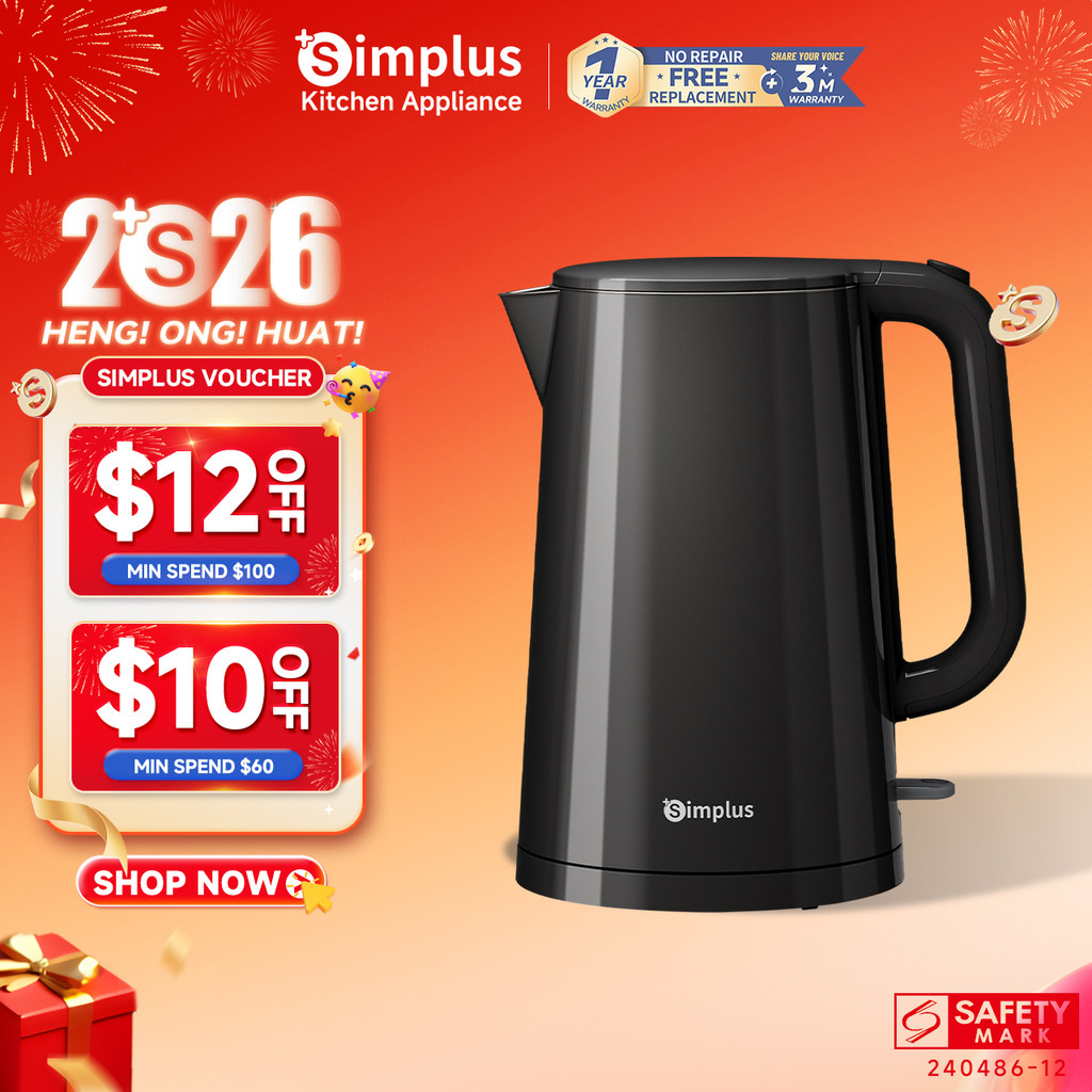 Simplus Kit 1.7L Kettle丨1500W Fast Heating丨304 Stainless Steel Inner丨 ...