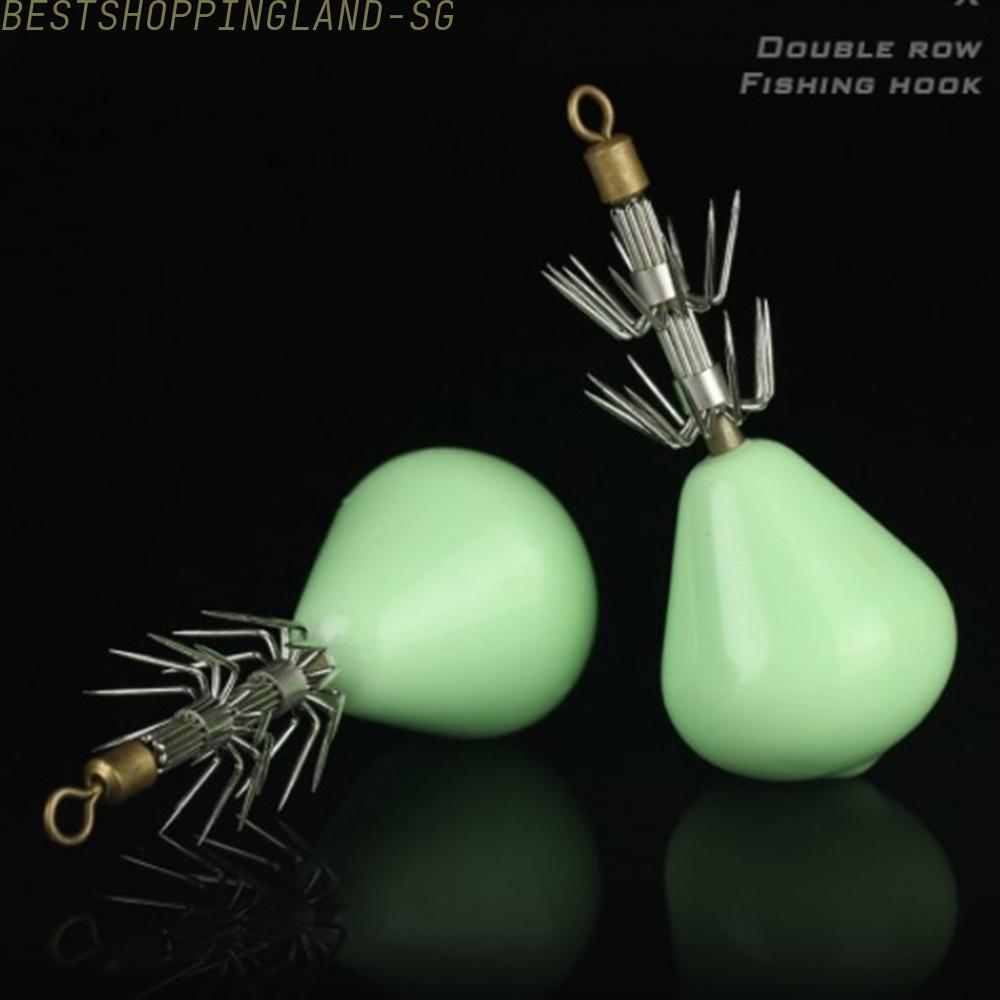 60g Luminous Squid Hook Squid Clamp Swivel Squid Hook Squid Jigs Squid ...