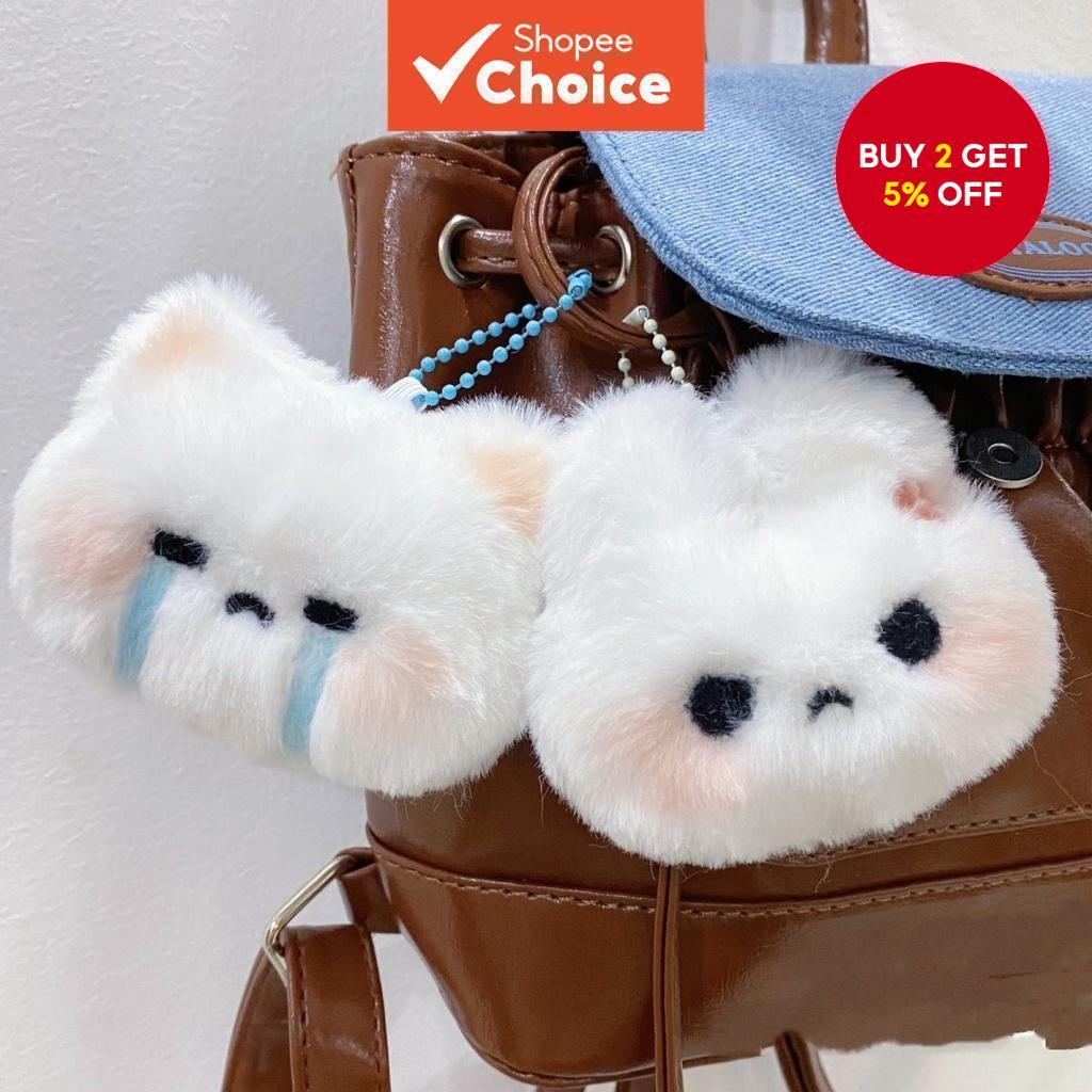 Cute Angry & Tears Bunny Plush Toy Pendant Student Schoolbag Decoration ...