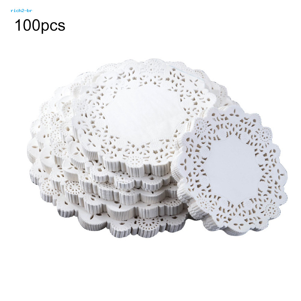 100Pcs Round Paper Lace Doilies Cake Placemat Party Wedding Baking ...