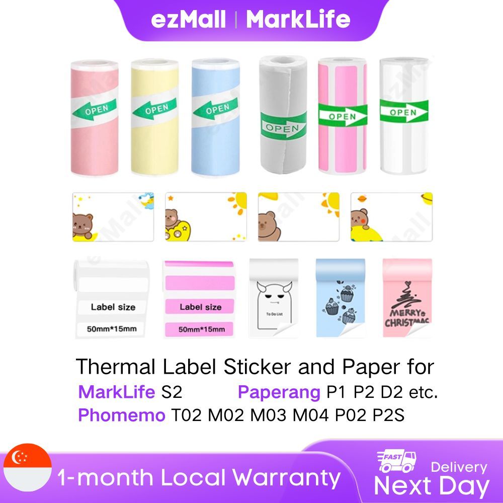 Marklife 20-57mm Continuous Gap Label Sticker, Paper Refill for Printer ...
