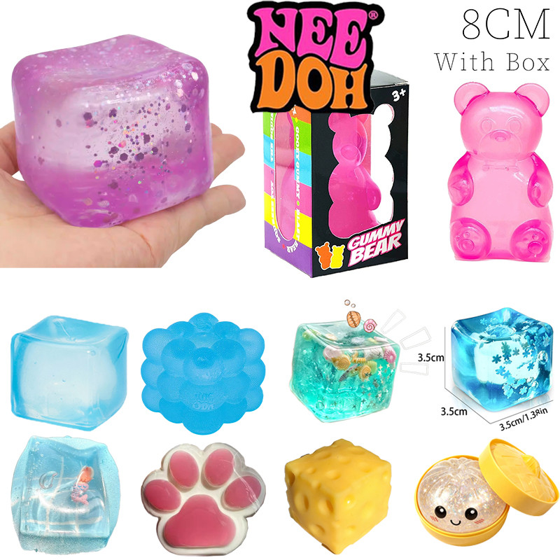 Schylling NeeDoh Nice Cube Squishy Toy Glitter Dumpling Cheese Candy ...