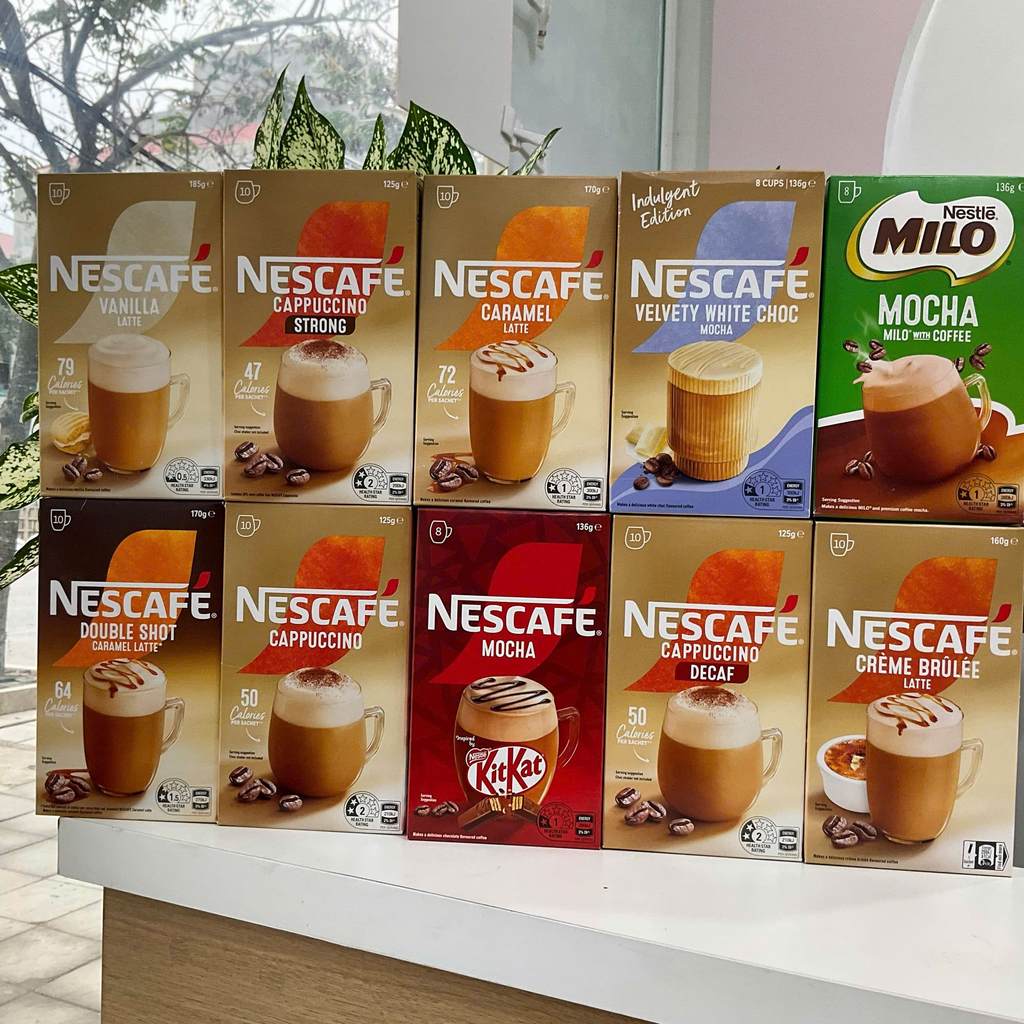Nescafe instant coffee with many flavors, box of 8 - 10 Australian ...
