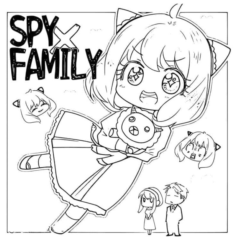Anya Spy x Family - Set of 20 Coloring Pages A4 A5 Size For Wax, Pencil ...