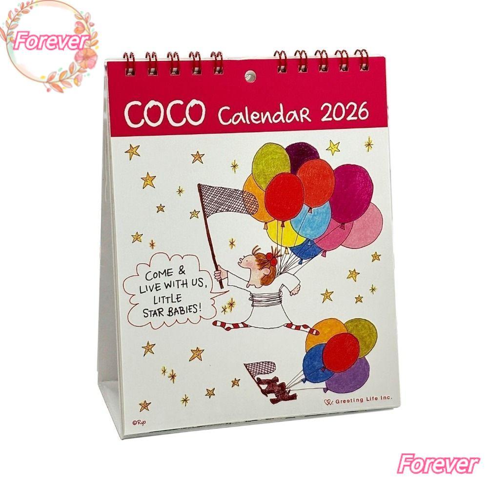 FOREVER 2026 Illustration Desk Calendar, Memo Notes Coil Binding ...