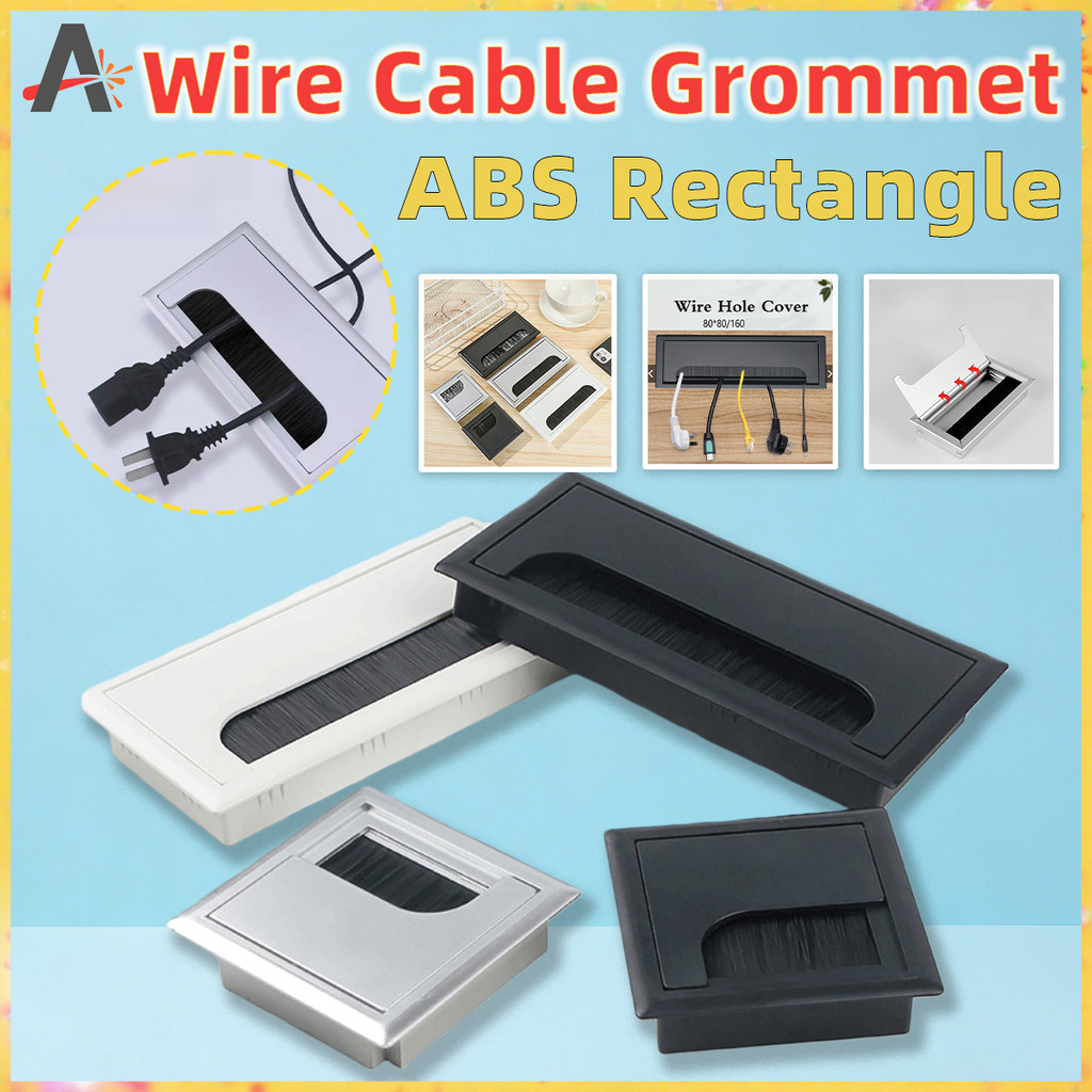 ABS Table Grommet Office Hardware Matt Rectangle Wire Cable Grommet ...