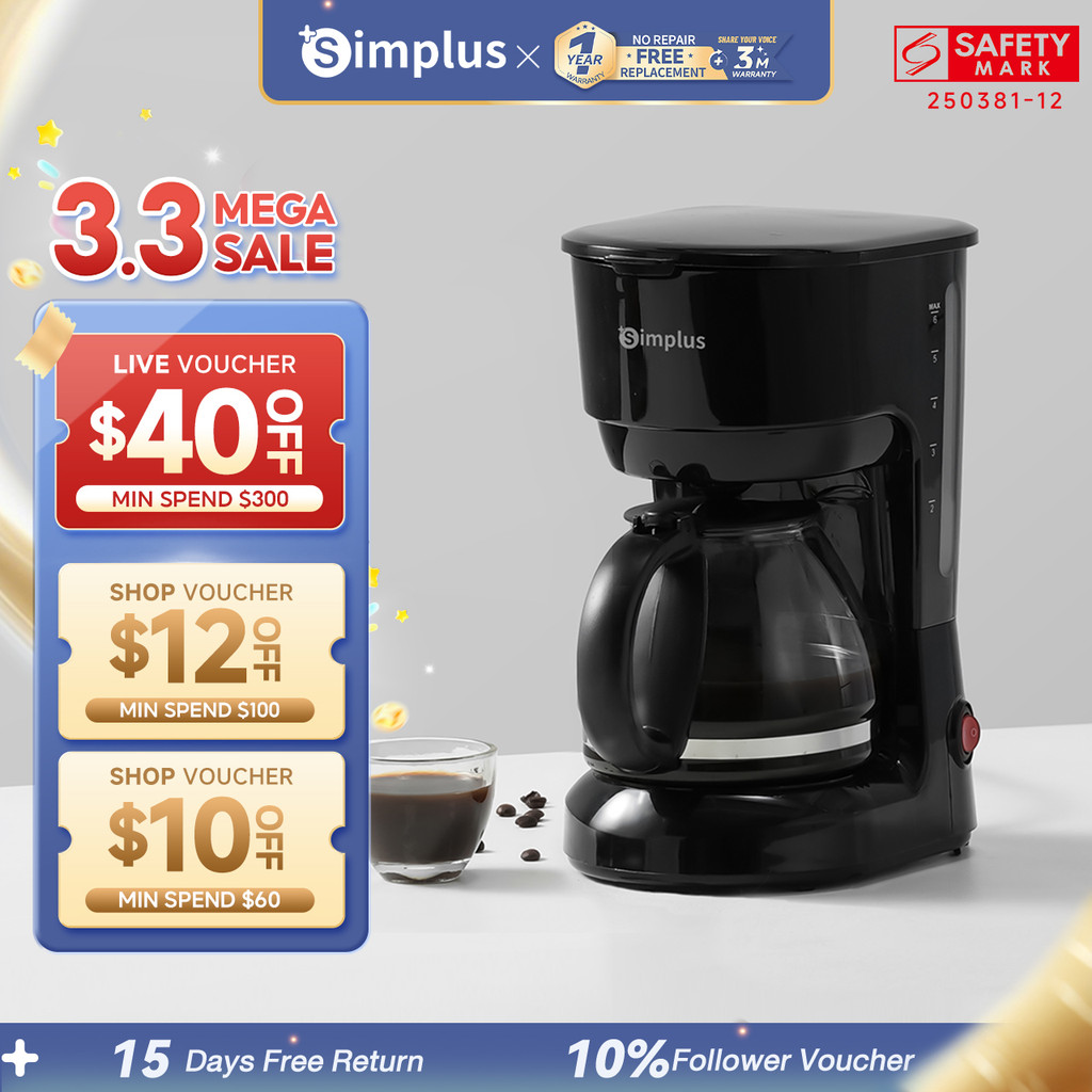 Simplus Coffee Maker Drip Filter Coffee Machine丨750ml Large Capacity丨 ...