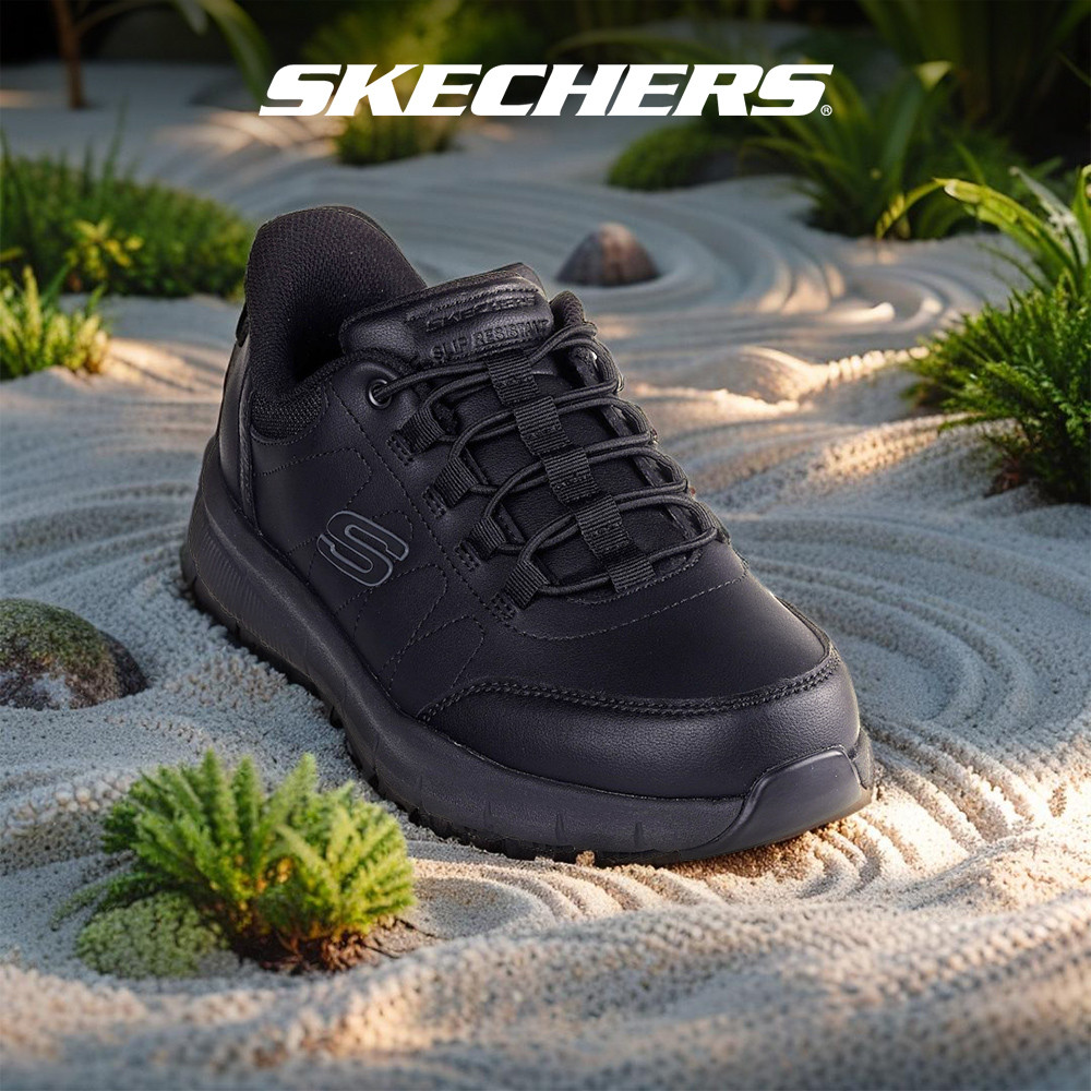 Skechers Men Slip-ins Work Nampa Knotly Work Shoes - 200293-BLK Memory ...