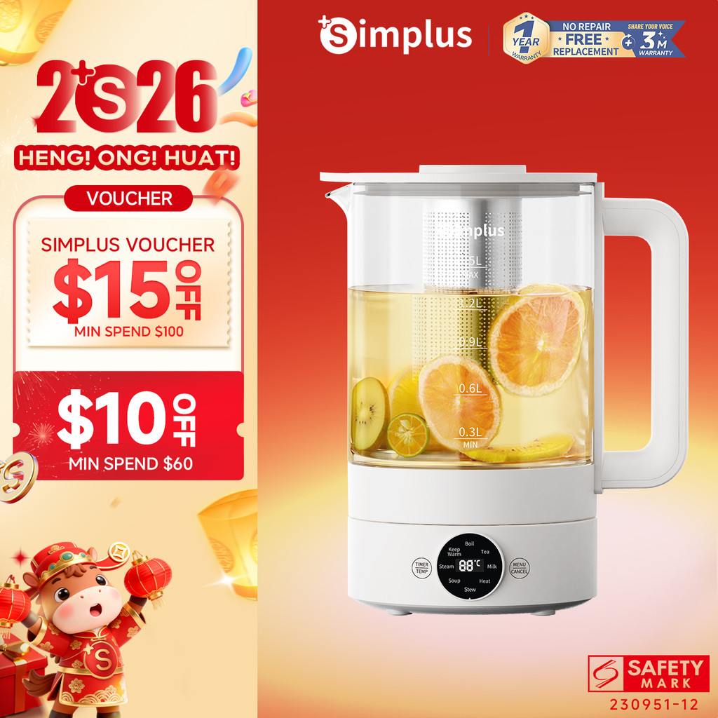 Simplus Health Pot | 1.5L 850W | 24H Reservation Double Filtration ...