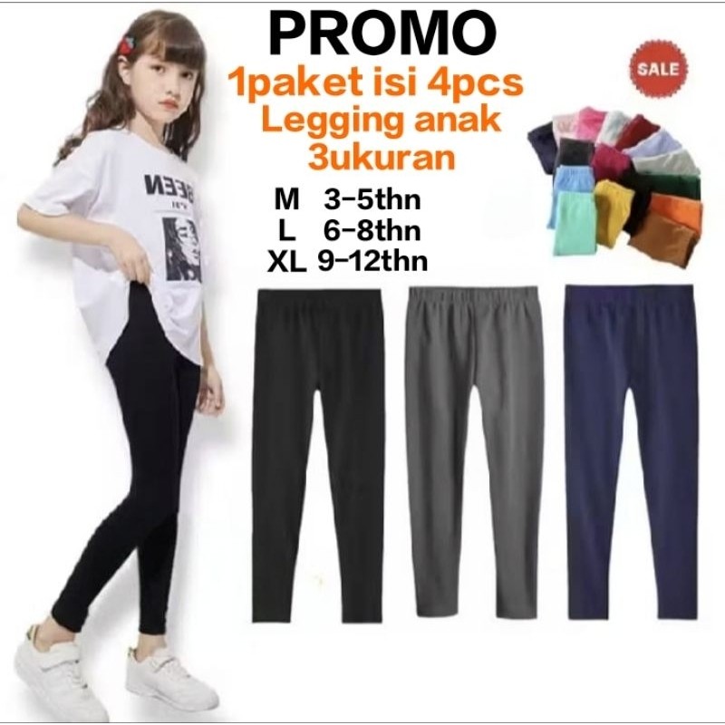 Children's long leggings 1 package contains 4 pieces, there are 3 sizes ...