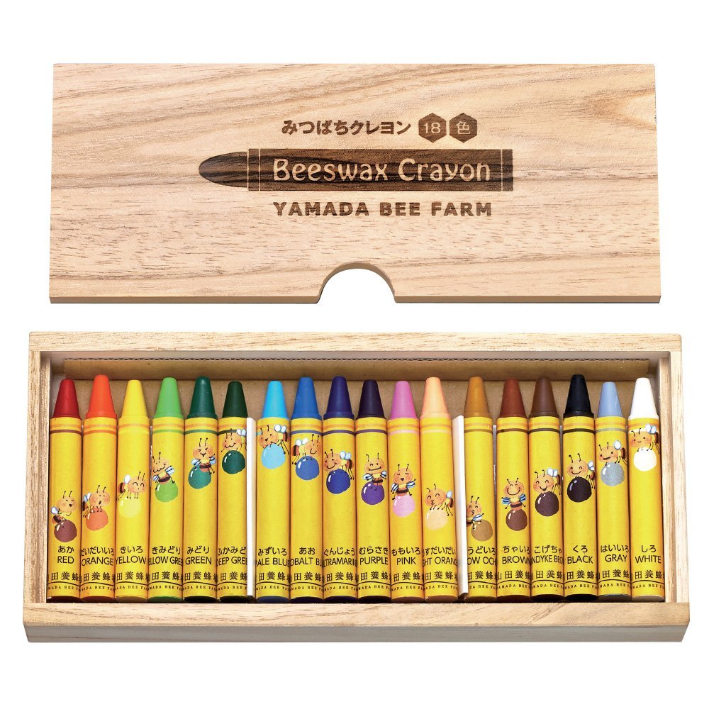 Yamada Bee Farm Beeswax Crayons 18 Colors Natural Safe Crayons for Kids ...