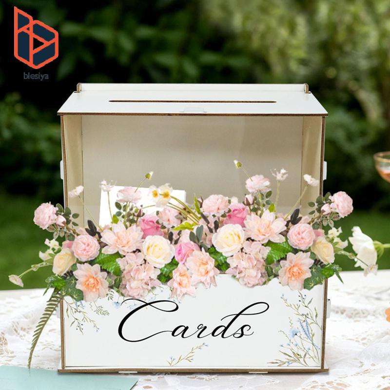 blesiya Wooden Wedding Card Box Envelope Money Box Greeting Card Box ...