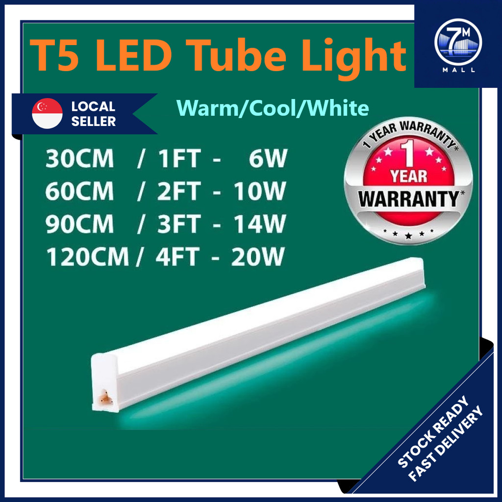 T5 LED Tube Ceiling Light Single Tone 1FT 2FT 3FT 4FT | Shopee Singapore