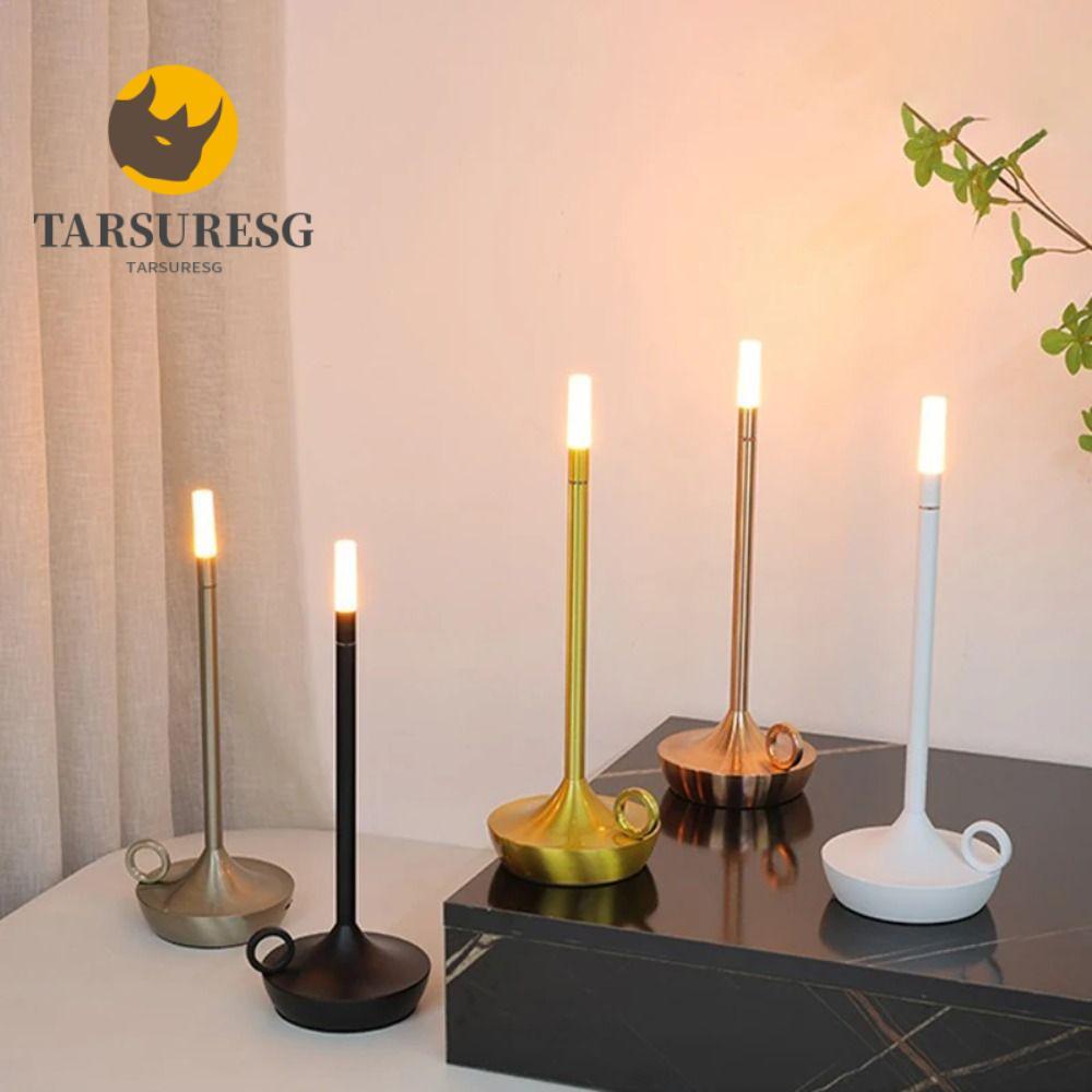 TARSURESG Table Lamp, Touch Switch Dimmable Bedside Lamp, Candlelight ...