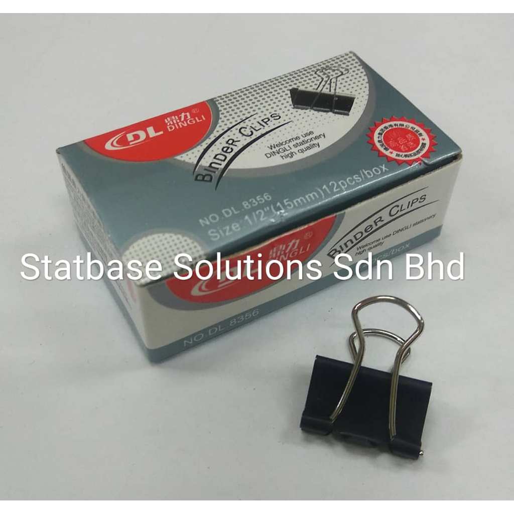 Binder Clip / Double Clip 15mm (1/2") - Ding Li Binder Clip - DL.8356 ...