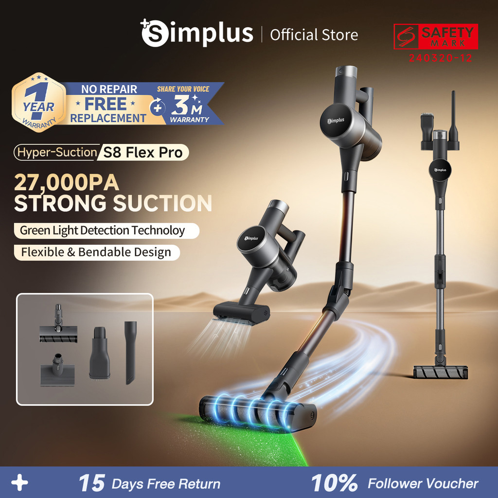 Simplus Vacuum Cleaner | 27,000Pa Suction | Green Light Detection ...