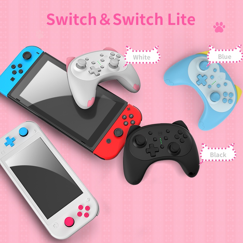 IINE Nintendo Switch Pink Kitten Wireless Controller in white Small ...