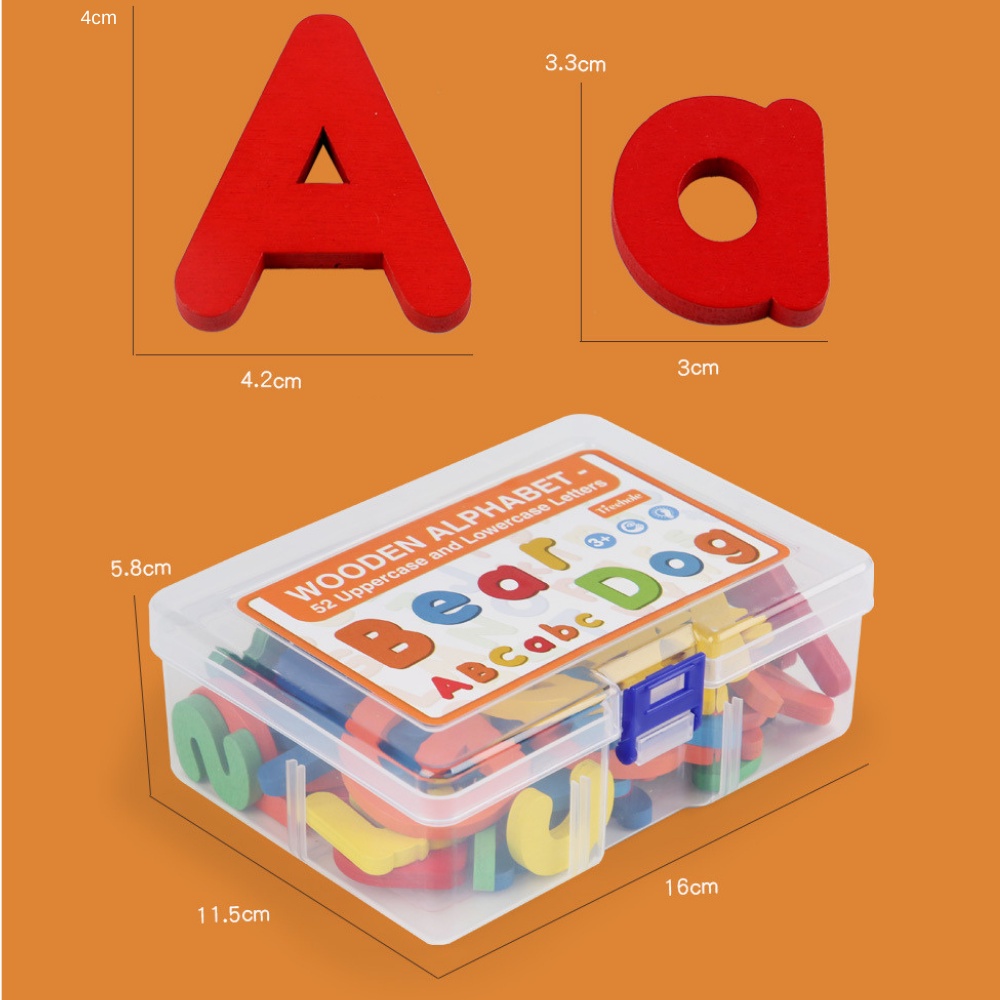 Wooden Alphabet Box Set 3D Alphabet Kids Early Learning Montessori ...