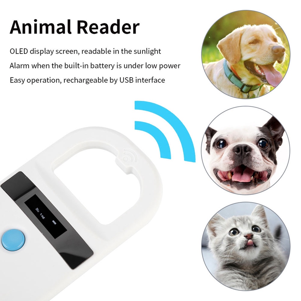 RFID Animal Chip Dog Reader Microchip Handheld Pet Scanner 134.2 ...