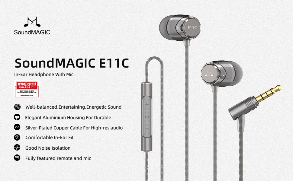 SoundMAGIC E11C audio In-Ear earbuds Isolating Earphones with Mic and ...