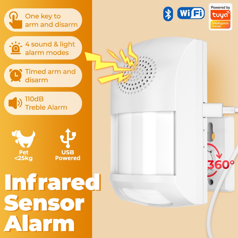 SMATRUL Tuay Door Motion Sensor Alarm Arm And Disarm Smart WiFi Door ...