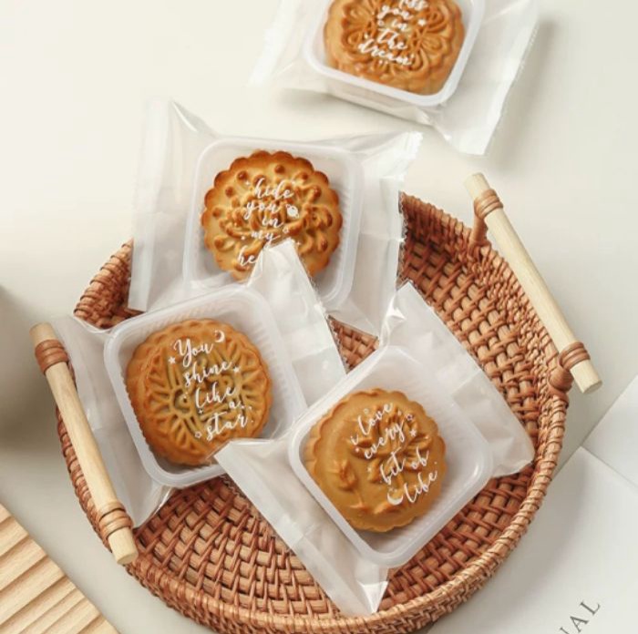 (100pcs wrapper) mooncake plastic bag heat sealer bag sakura morandi ...