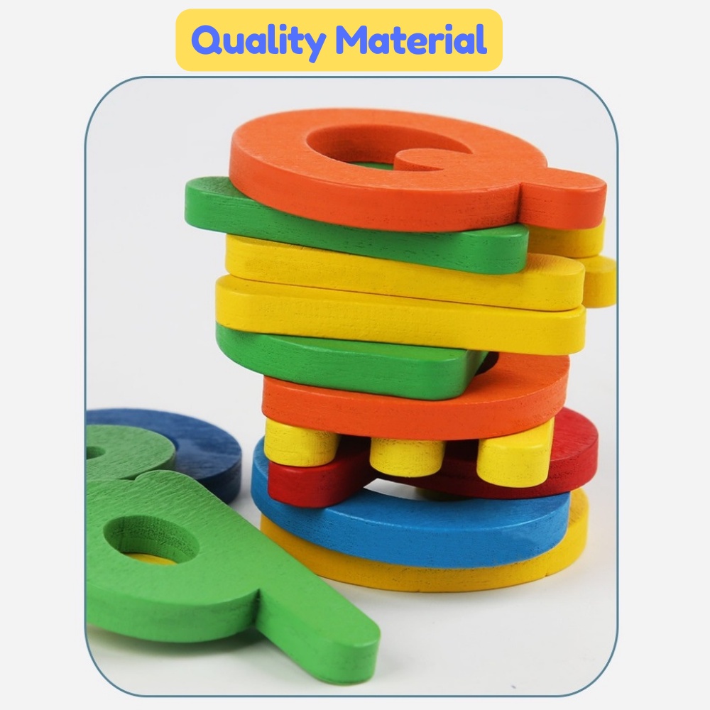 Wooden Alphabet Box Set 3D Alphabet Kids Early Learning Montessori ...