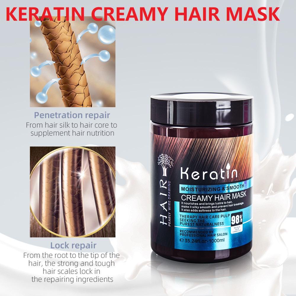 Sg Ready Stock Keratin Moisturizing And Smooth Creamy Hair Mask Keratin Hair Treatment
