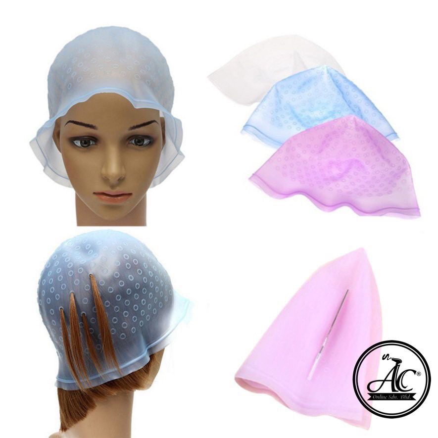 Salon Reusable Silicone Highlight Dye Cap Bleach Cap Hair Colouring Cap ...