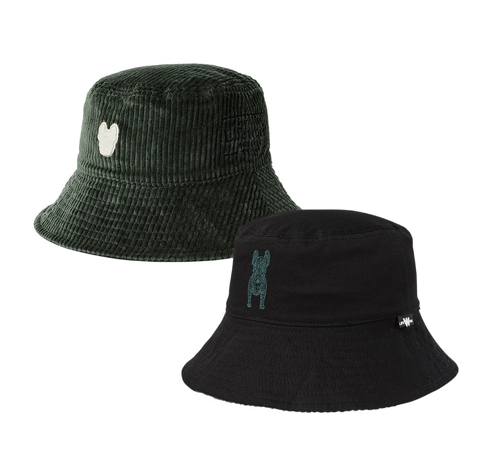 [LIFEWORK]100％ Authentic Corduroy Waffen Reversible Bucket Hat Double Face Korean Fashion ...