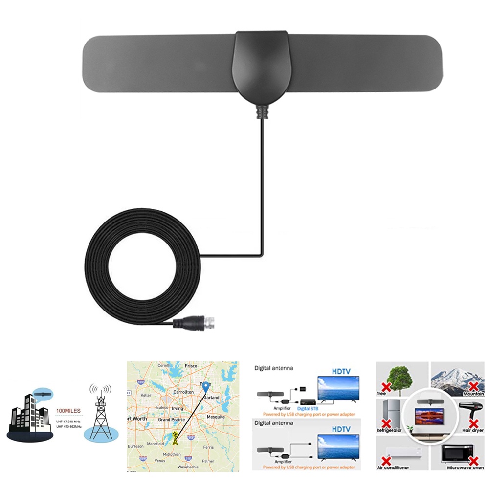 8K/4K HDTV TV Antenna with Amplifier Free TV 100 Miles DVB-T2 active ...