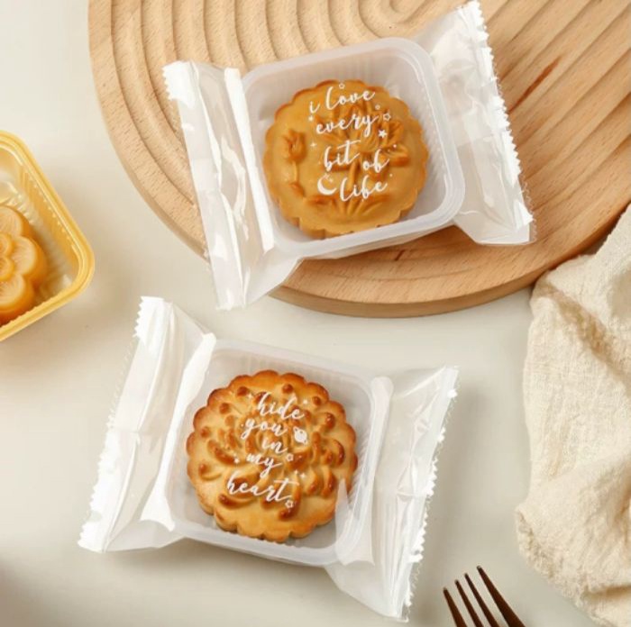 (100pcs wrapper) mooncake plastic bag heat sealer bag sakura morandi ...