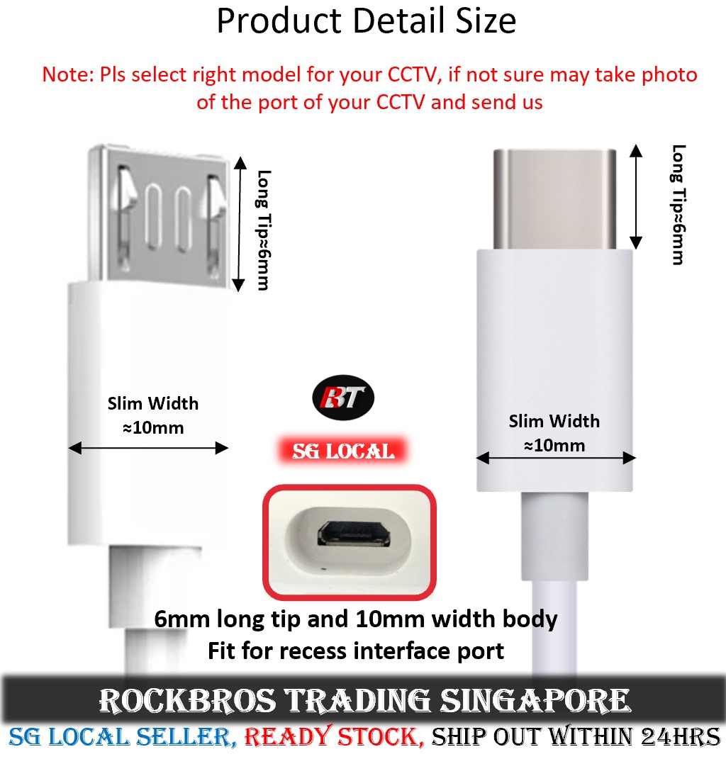 [SG SELLER] Micro USB Cable 2m 3m 5m 8m for Xiaomi CCTV 5 meter micro ...