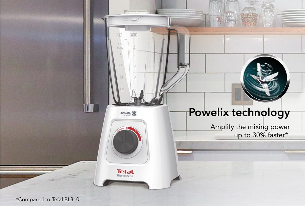 Tefal Blendforce Blender w/Grinder, Chopper & Spatula BL4291 - 600W, 2 speeds + pulse, 2L ...