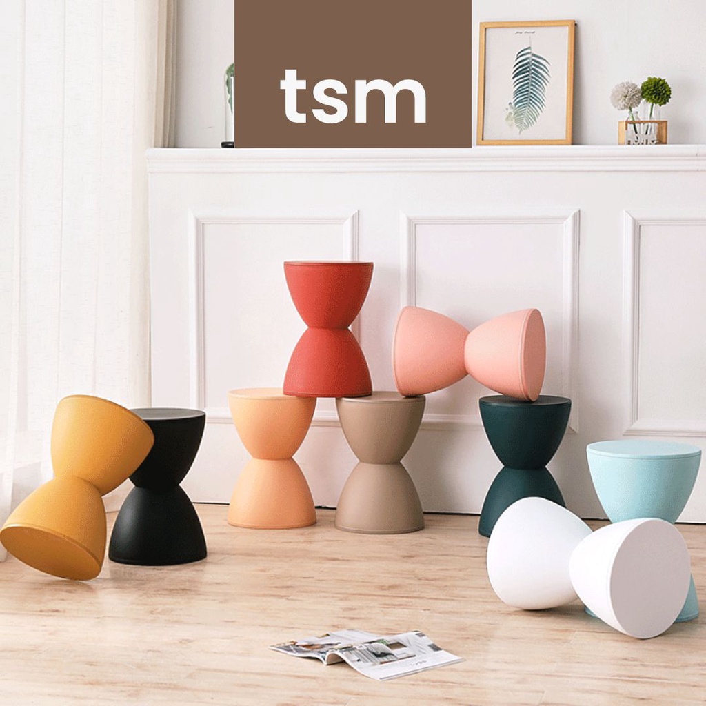 TSM Designer Hourglass Stool Side Table Decor | Shopee Singapore