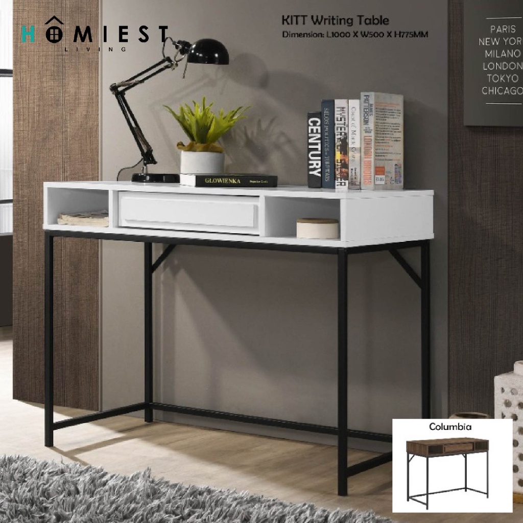[HOMIEST] METIS Study Desk Office Table in White / Natural / Walnut ...