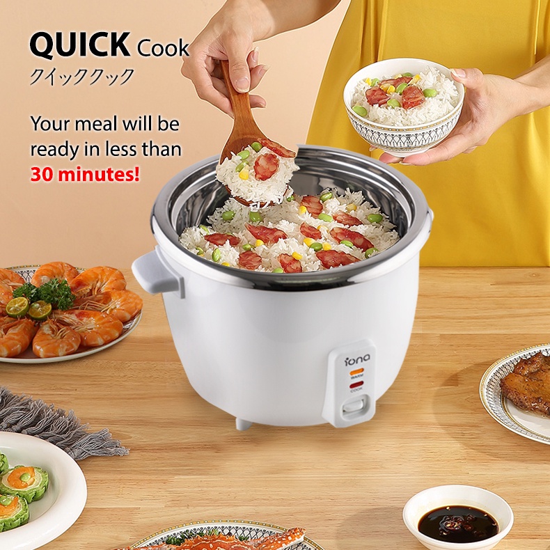 IONA 1.8L 304 Stainless Steel Rice Cooker One Simple Touch | Small Rice ...
