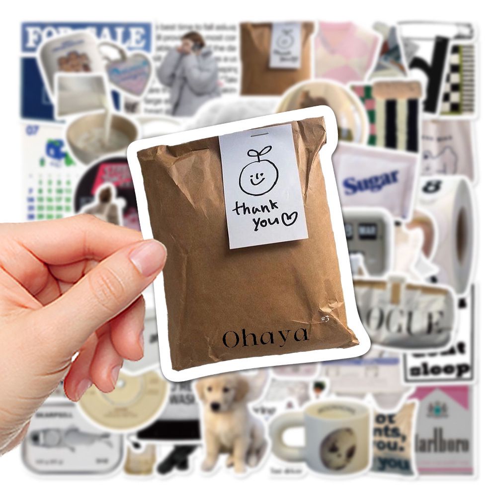 Ohaya 57pcs/set chic Decorative Stickers Waterproof Korean Style ...