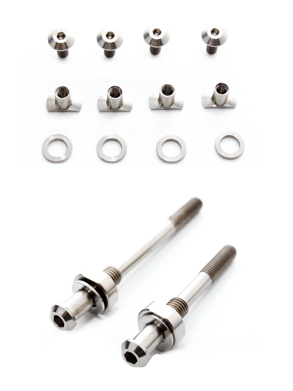 AGEKUSL Bicycle Brake Caliper Brake Pads Bolts Screws Nuts Titanium For ...