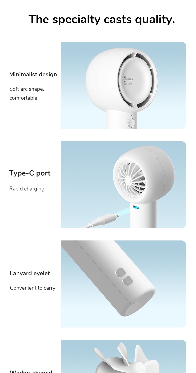 JisuLife Mini Fan Life 5 Portable Handheld Leafless Pocket Fan 4500mAh ...