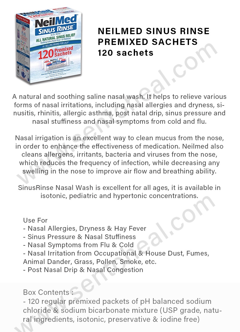 Neilmed Sinus Rinse Adult Premixed Sachets - Nasal Wash/ Kids/ Drying ...