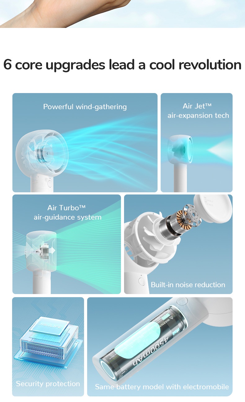 JisuLife Mini Fan Life 5 Portable Handheld Leafless Pocket Fan 4500mAh ...