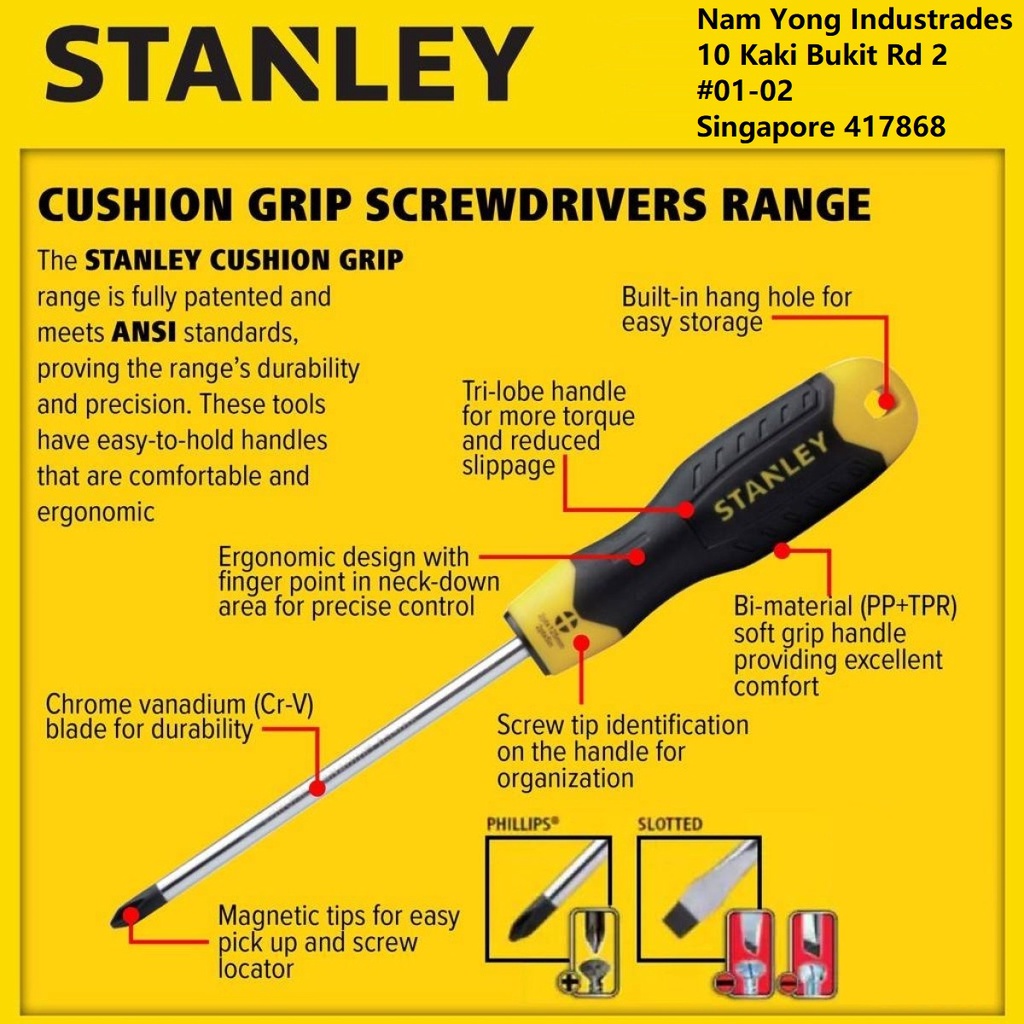 Stanley 6 PCS Cushion Grip Screwdriver Set STMT66672 / STMT66679 ...