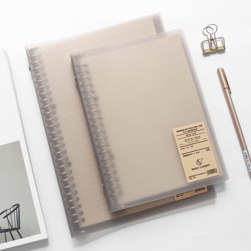 Good quality A5 Loose-leaf Transparent 20 hole Notebook Detachable ...
