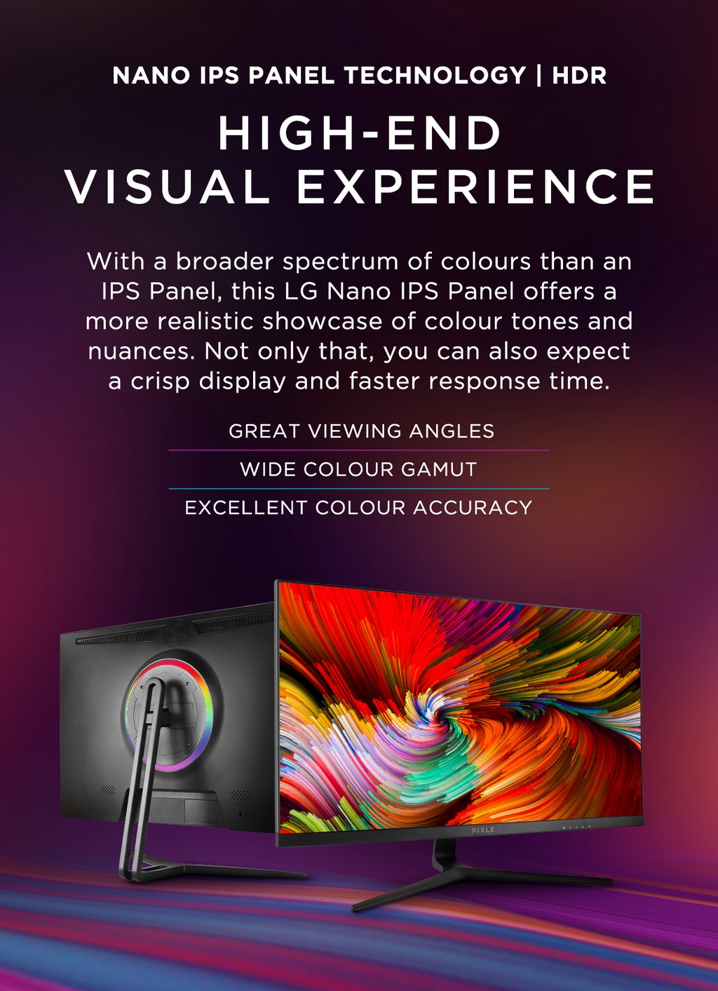 PIXLE Gaming Monitor 27 inch | 4K Monitor | UHD 144Hz 1ms Flat IPS 3840 ...